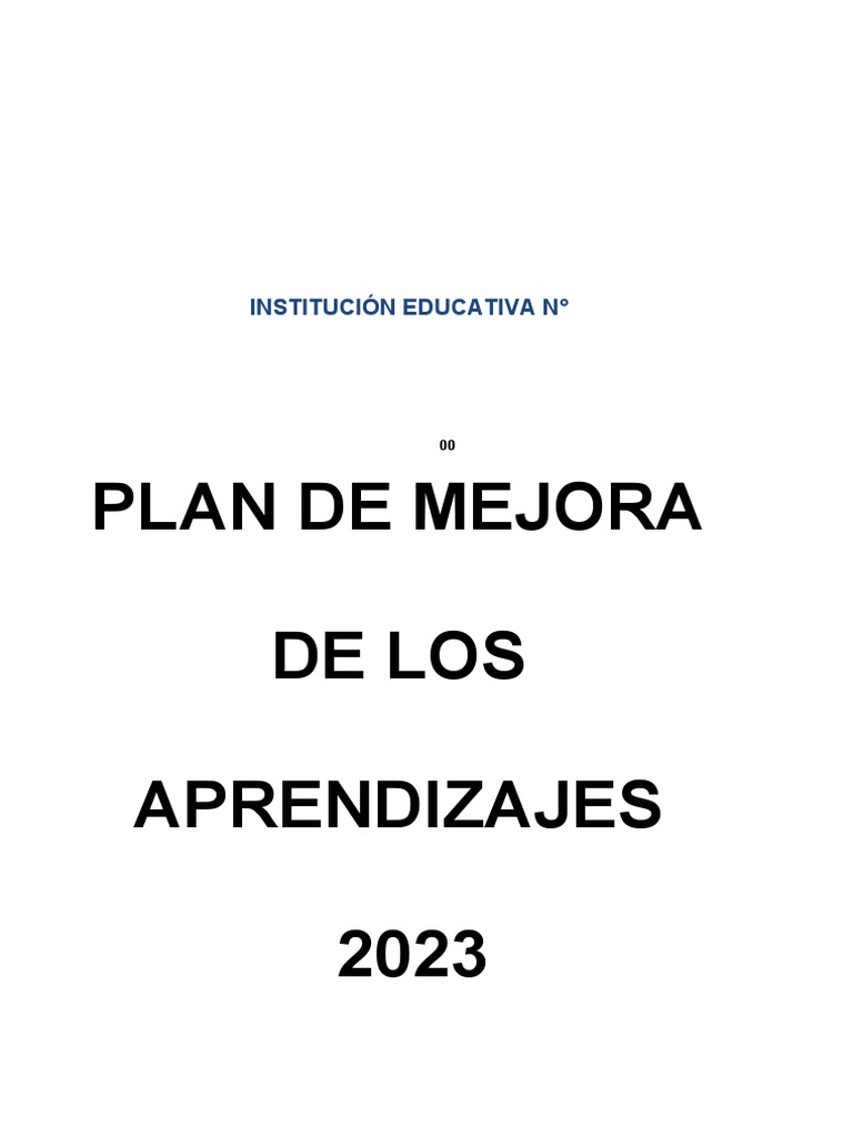 DPCC 2023 - Plan de Mejora | PDF | Las emociones | Enseñando