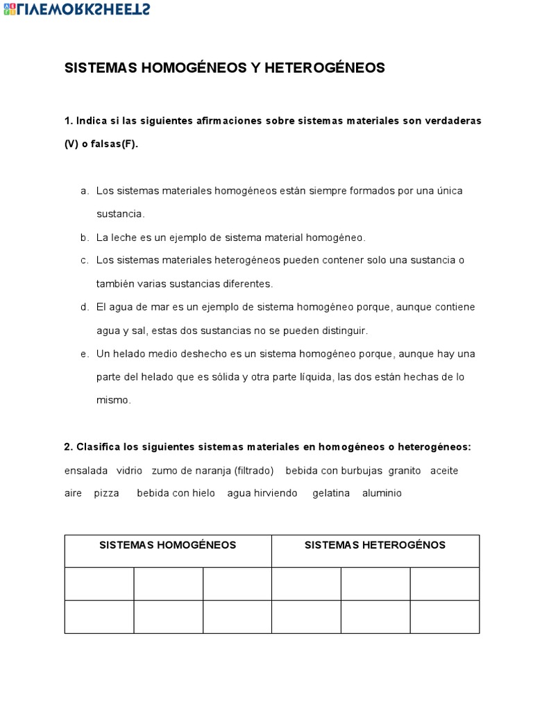 Sistemas Homogéneos Y Heterogéneos | PDF