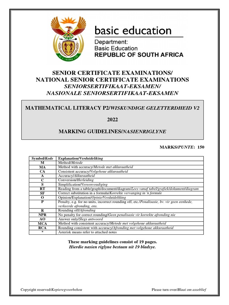 Mathematical Literacy P2 May-June 2022 MG Afr & Eng | PDF | Mathematics Mathematical Literacy P2 May-June 2022 MG Afr & Eng | PDF | Mathematics
