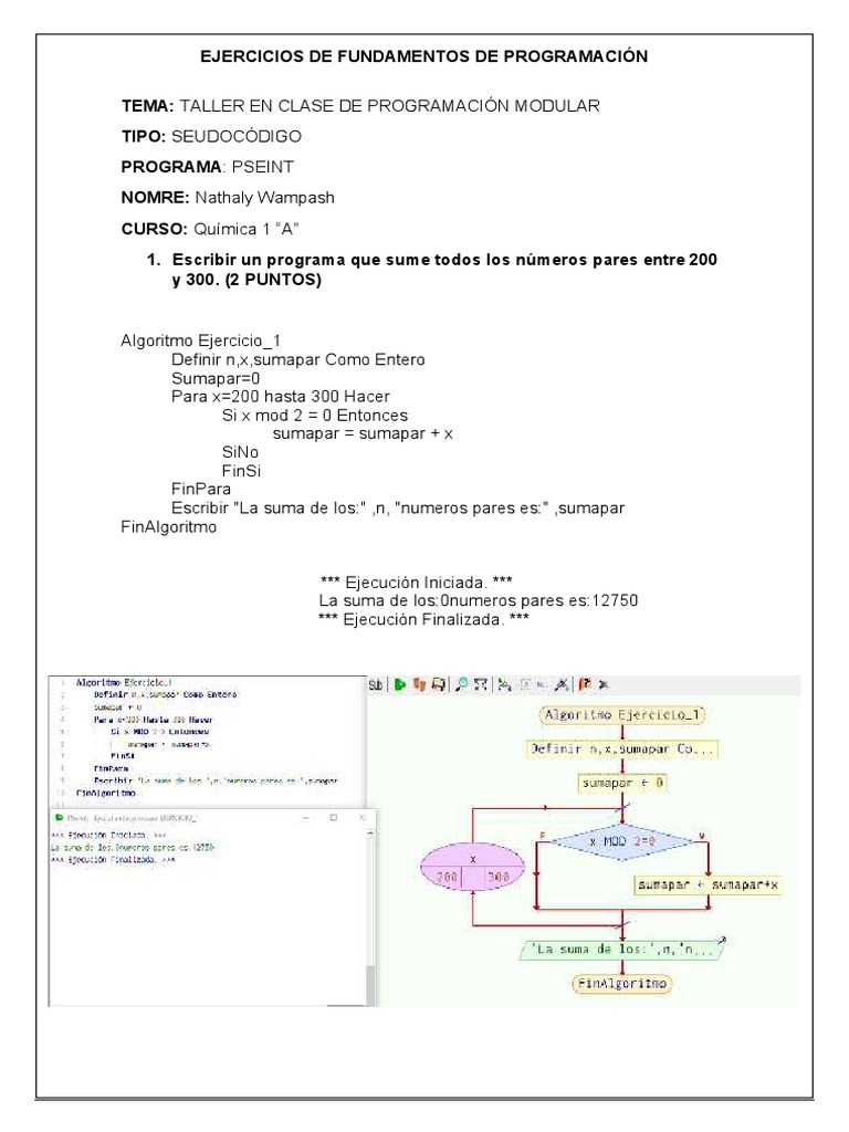 Ejercicios de Programación Modular en Pseint | PDF | Matemáticas ...