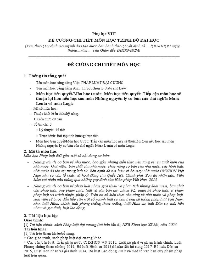 De Cuong PLDC 2023 | PDF