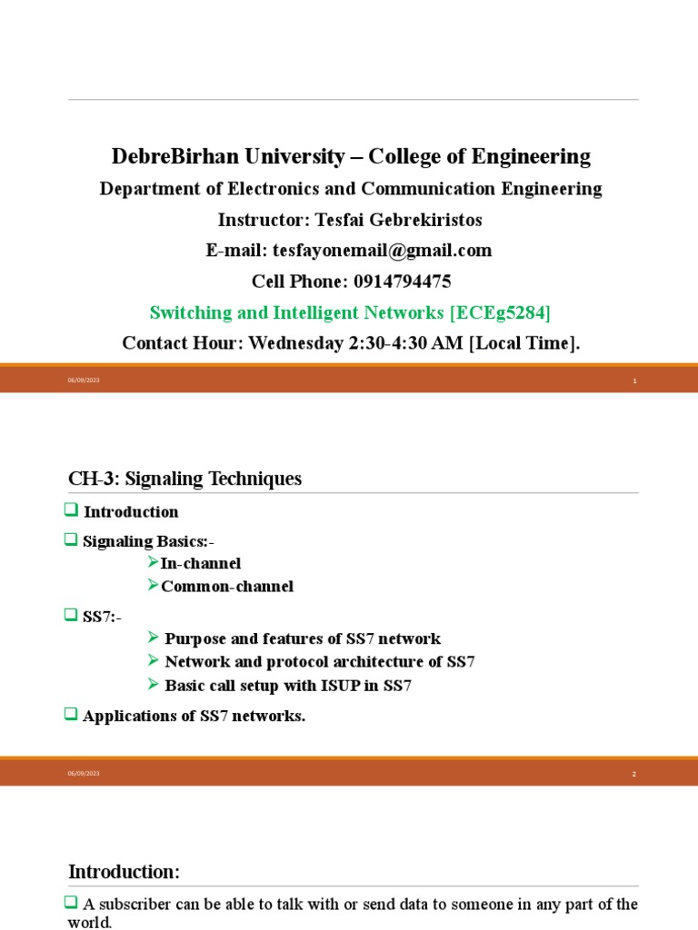 Signaling Techniques in Telecommunications | PDF | Technology & Engineering