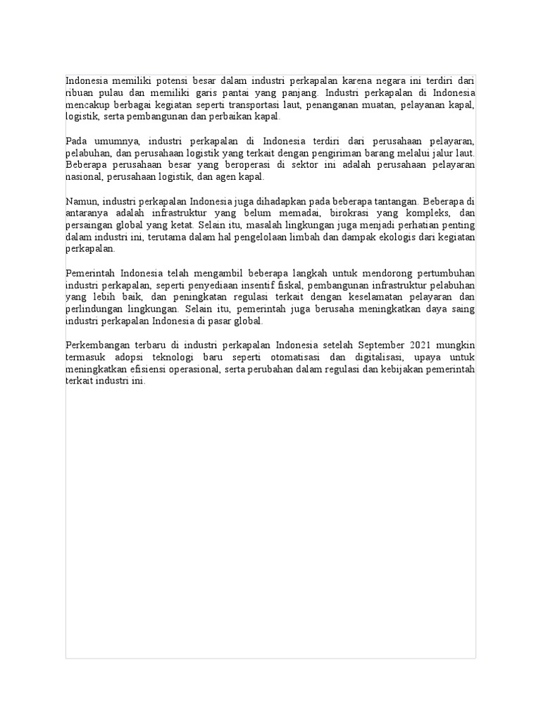 Potensi dan Tantangan Perkapalan Indonesia | PDF