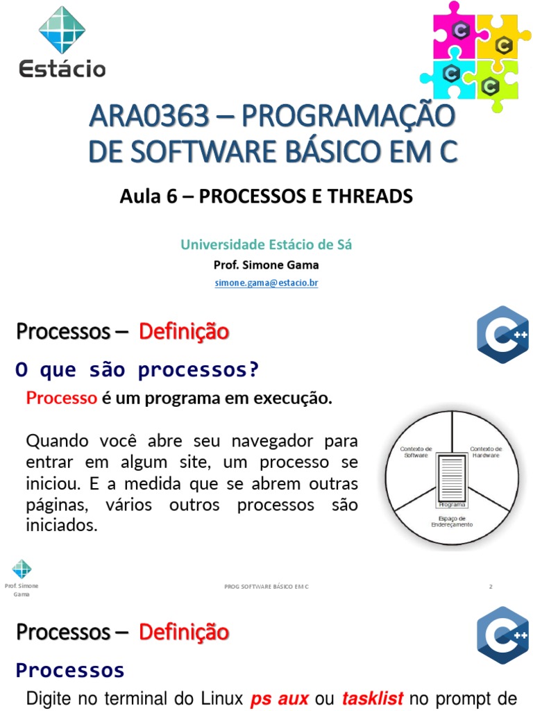 Processos e Threads em C | PDF | Processo (informática) | Thread (informática)