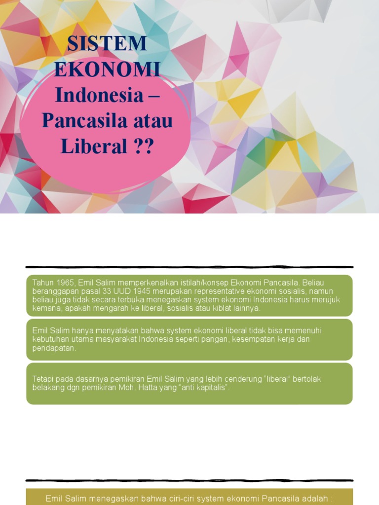 Sistem Ekonomi Indonesia - Pancasila Atau Liberal | PDF