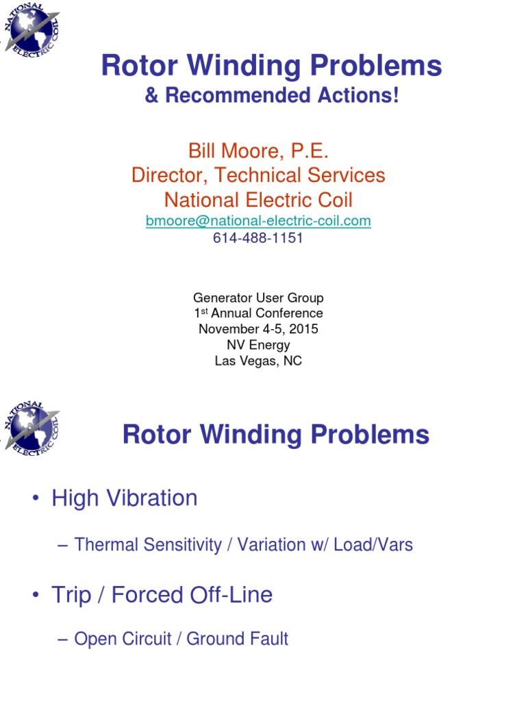 Rotor Winding Problems Bill Moore | PDF | Insulator (Electricity ...