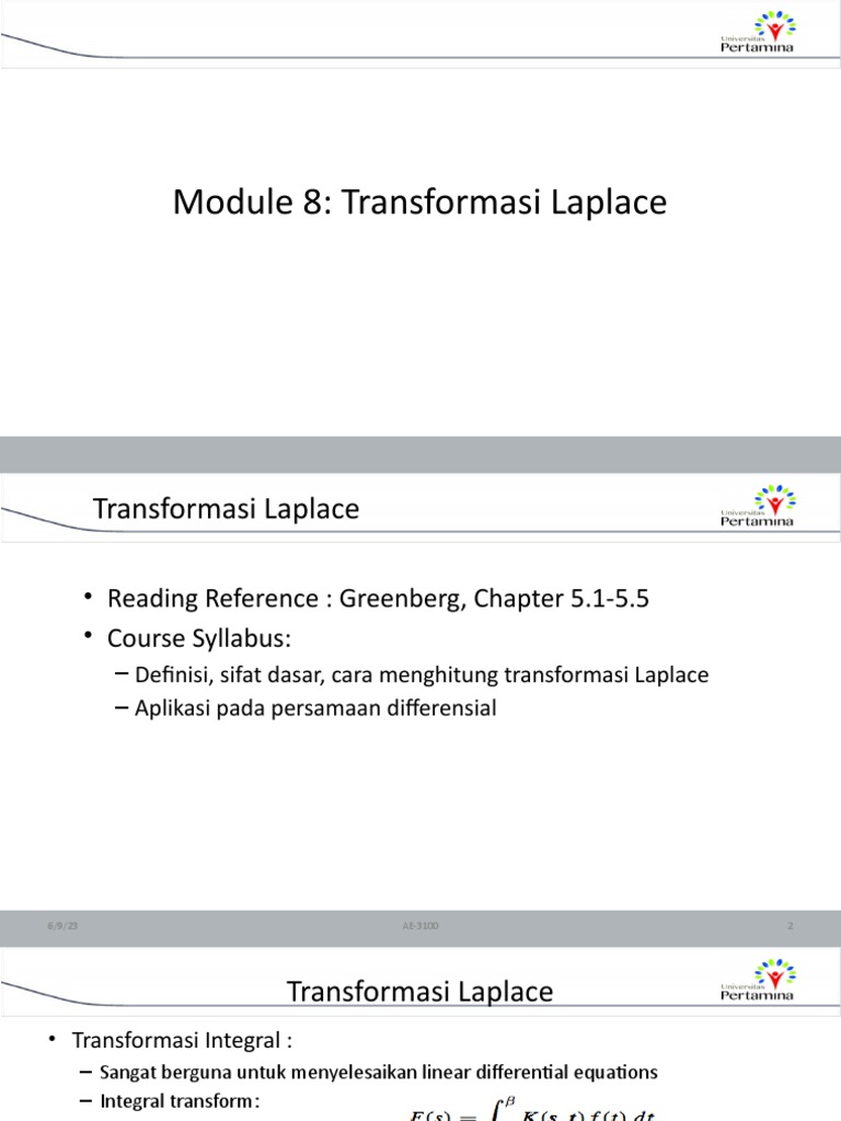 Module 8 - Transformasi Laplace | PDF