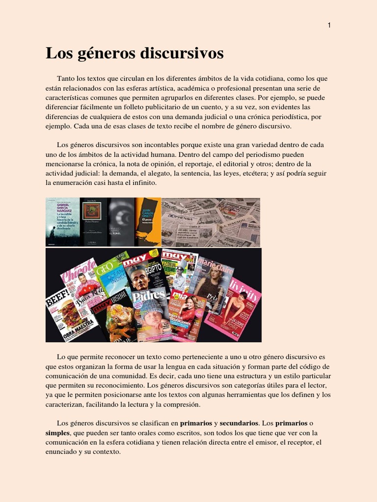 Tipos y ejemplos de géneros discursivos | PDF | Narración | Poesía
