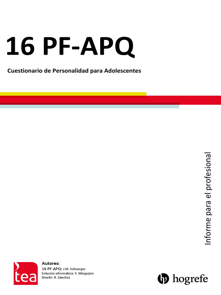 16PF APQ - UNIVAL229Apl26 PI 33 - 1 | PDF | Sicología | Ciencias del ...