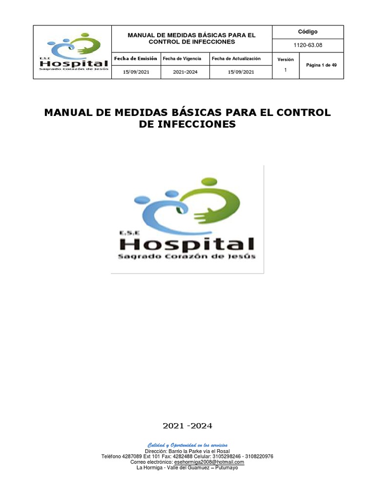 Manual de Medidas Básicas para El Control de Infecciones | PDF | Infección adquirida en el ...