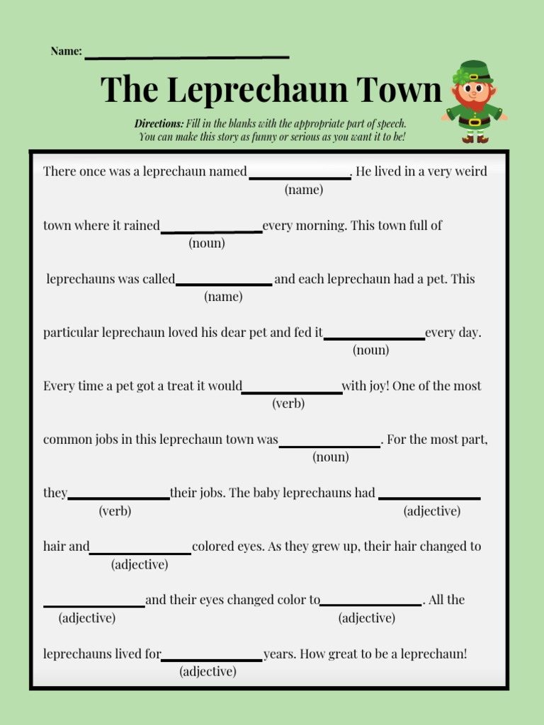 The Leprechaun Town: Name | PDF | Adjective | Noun
