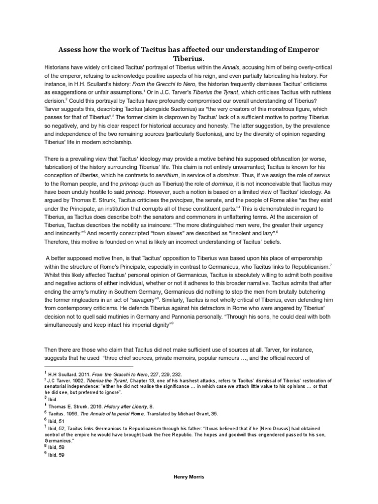 Tacitus' Impact on Tiberius' Legacy | PDF | Tacitus | The Twelve Caesars