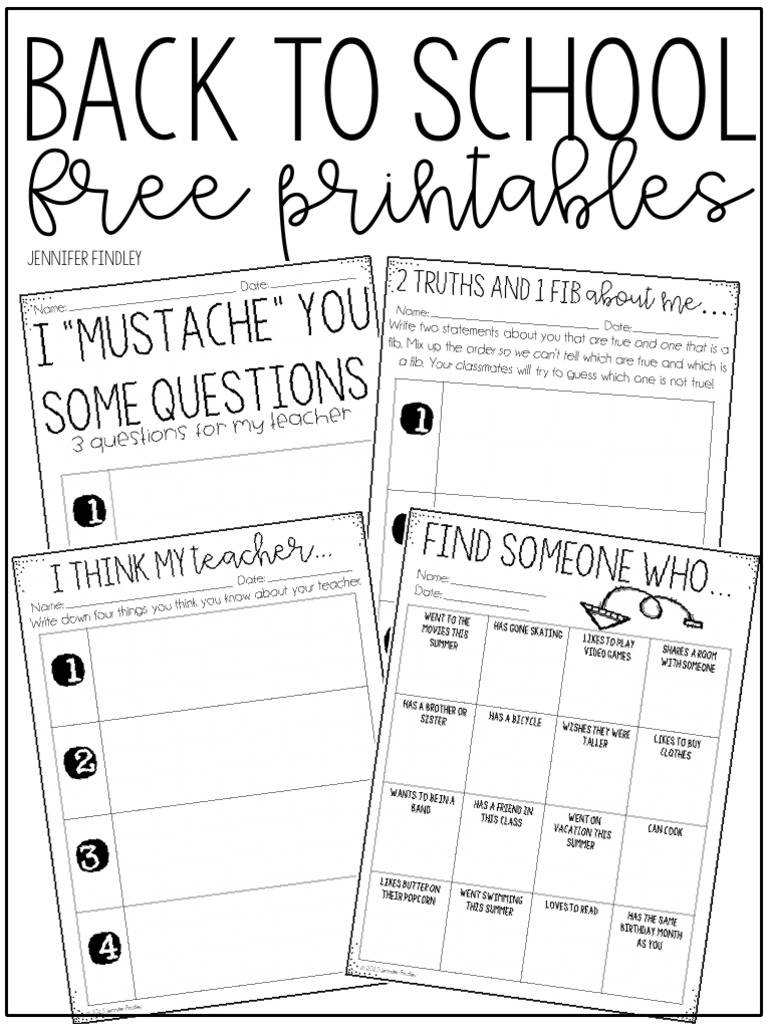 Backto School Free Printables | PDF