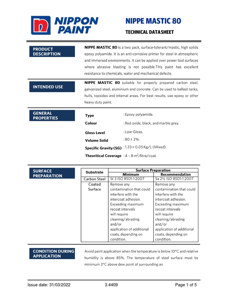 3.4409 NIPPE MASTIC 80 English Version 31032022 | PDF