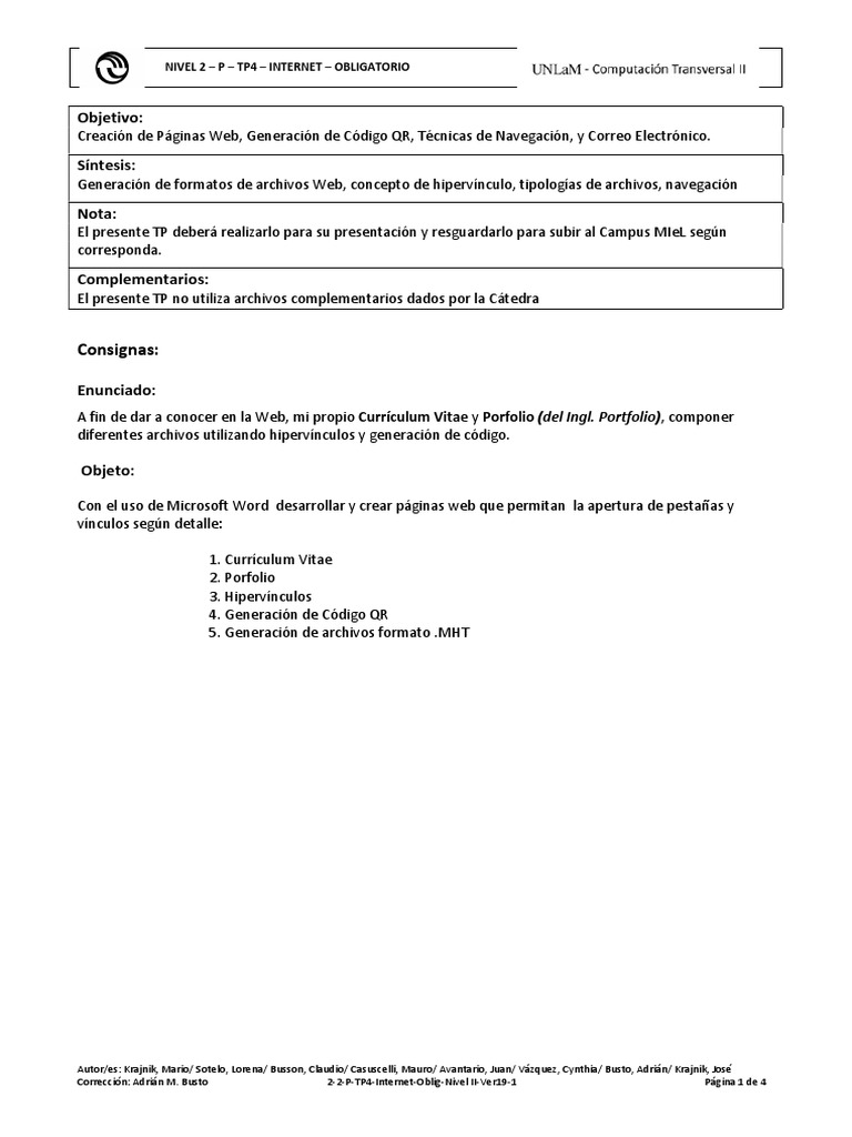 2 2 P TP4 Internet Oblig Nivel II Ver19 1 | PDF