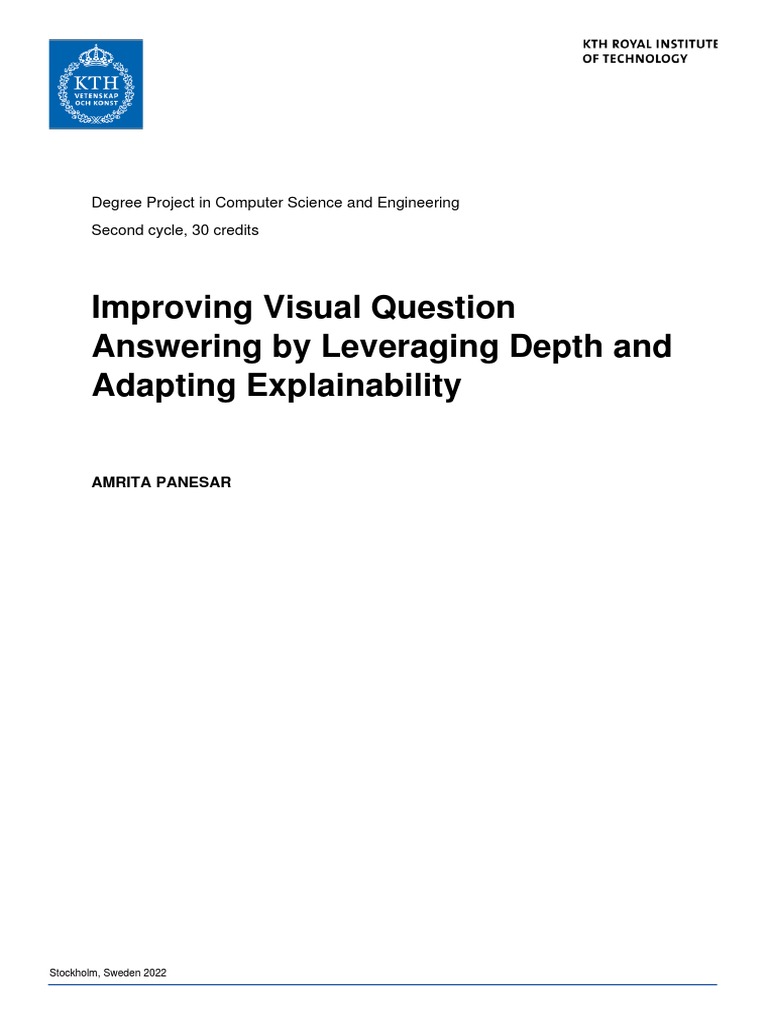 Thesis-Improving Visual Question | PDF