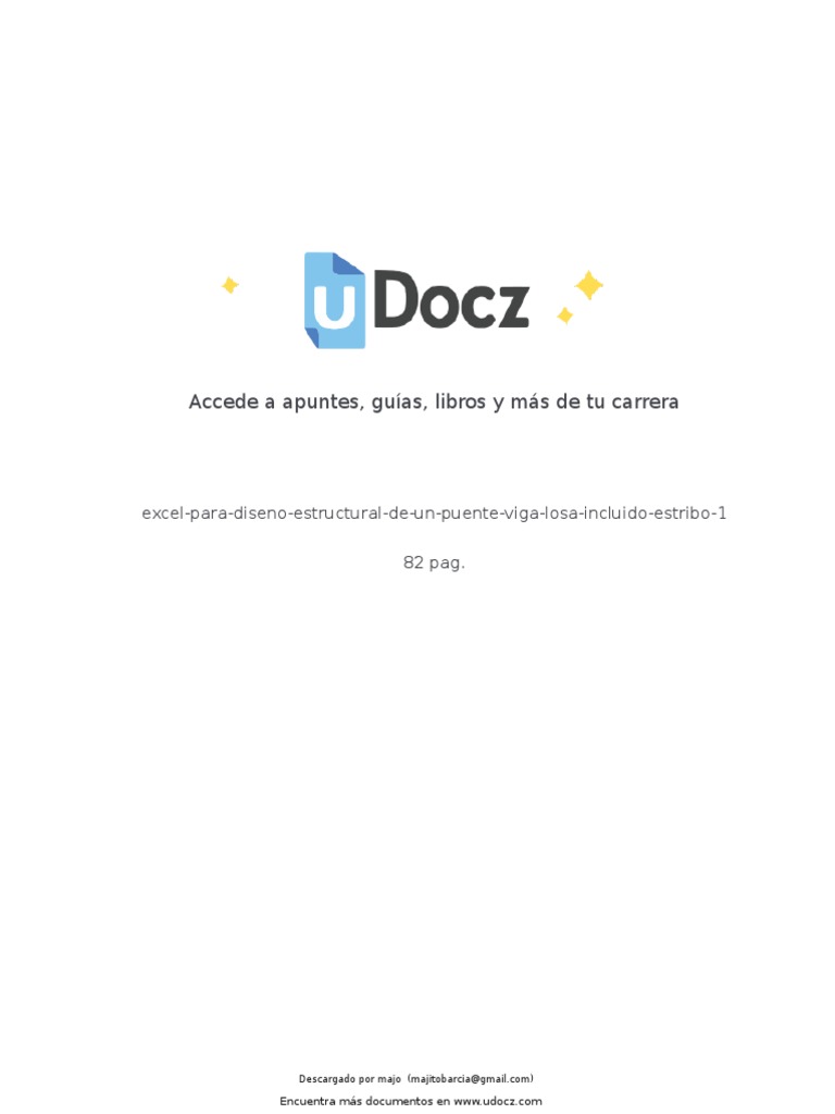 Excel Para Diseno Estructural De Un Puente Viga Losa Incluido Estribo 1