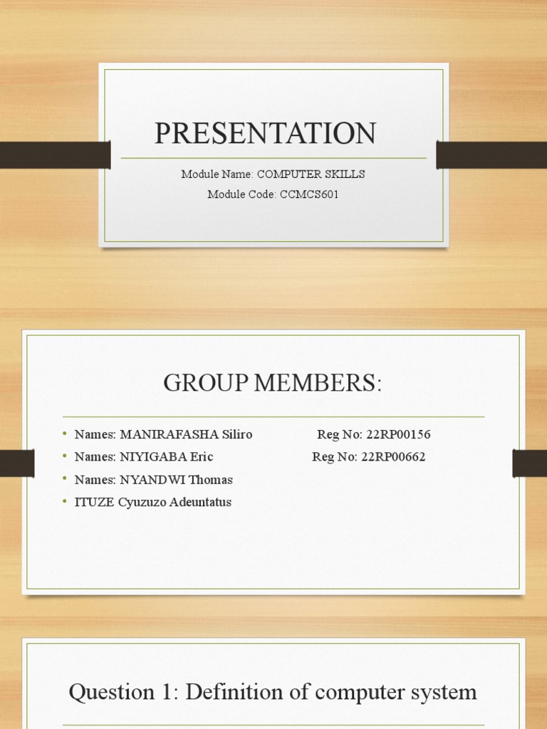 Presentation: Module Name: Computer Skills Module Code: CCMCS601 | PDF ... Presentation: Module Name: Computer Skills Module Code: CCMCS601 | PDF ...