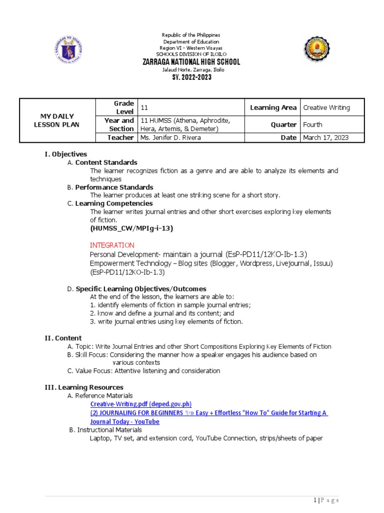 1st COT DLP 20 21_Types of Speech Context_JDR | PDF | Teachers | Learning