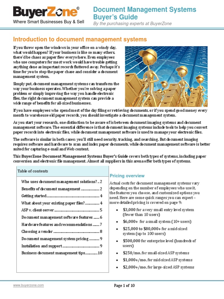 Document Management System Buyers Guide | PDF | Image Scanner | Internet