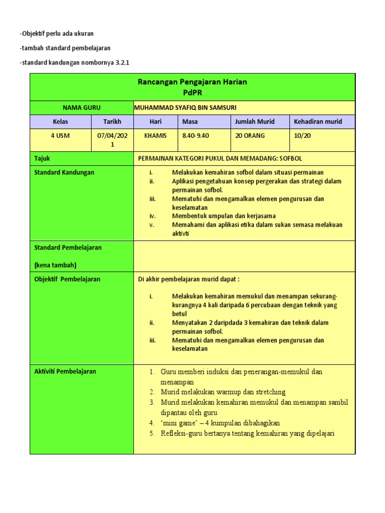 SOFBOL Bengkel Pembugaran | PDF