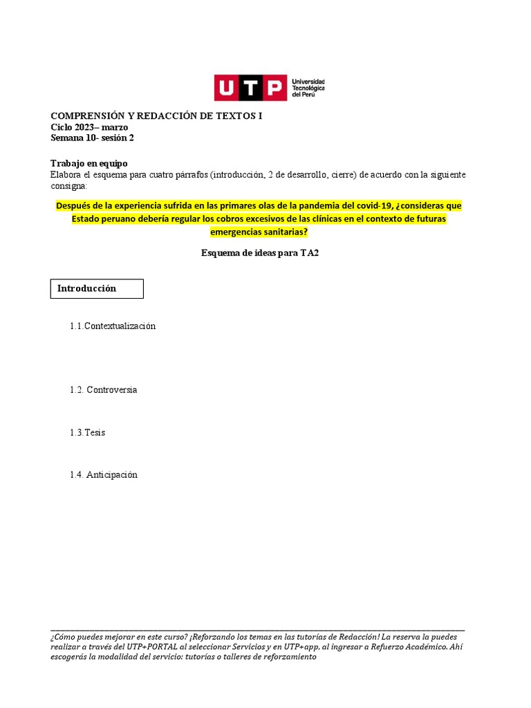 S10.s2-Esquema para TA2 (Material) 2023 Marzo | PDF | Informática