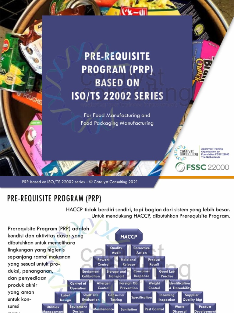 PRP Based On ISO TS 22002 For Food and Packaging Manufacturing Jan 2021 Shared | PDF