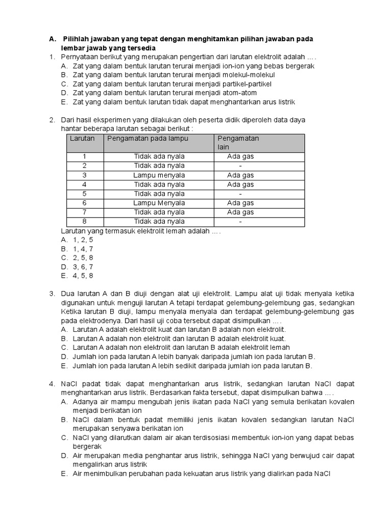 Soal Pat Kimia Kelas X 2122 | PDF