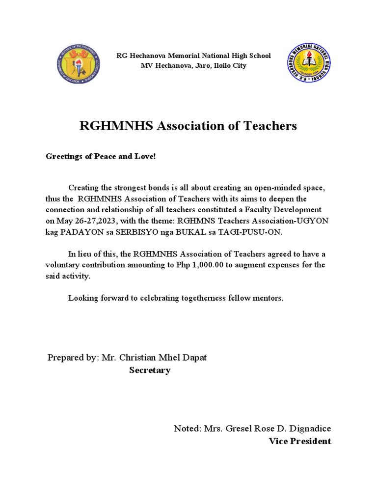 Solicitation Letter | PDF | Social Science | Wellness