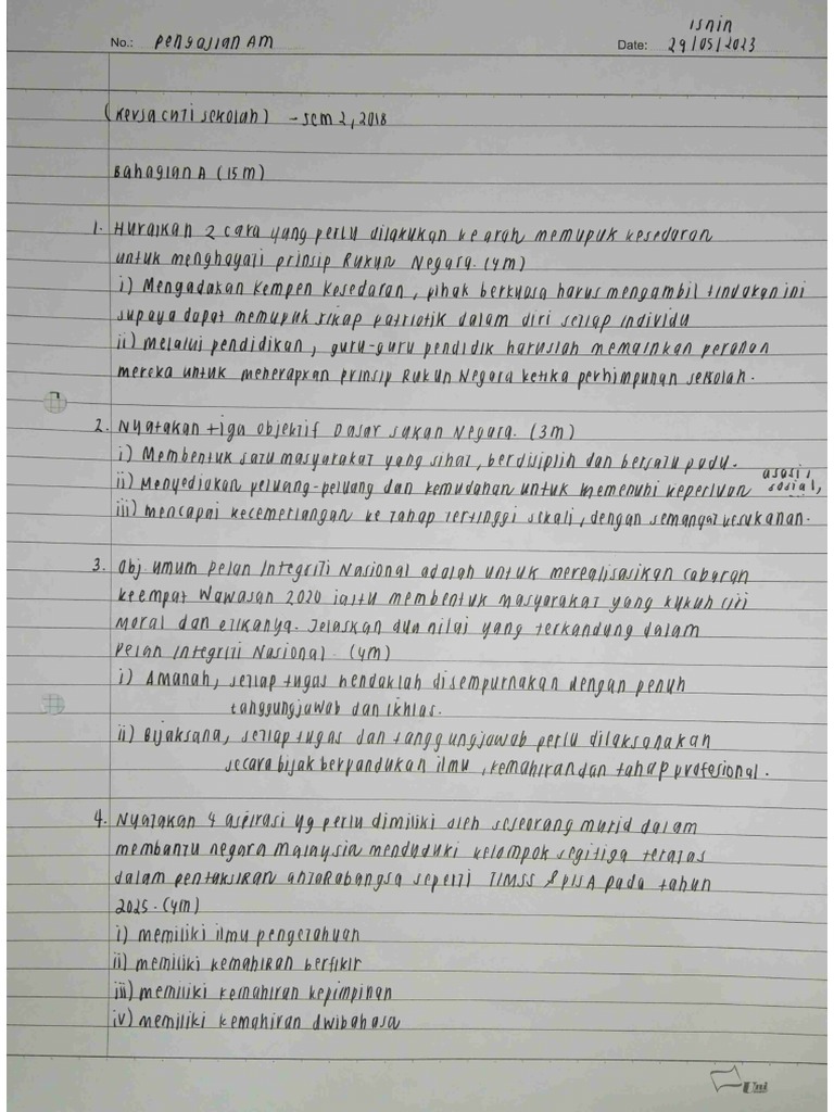 SOALAN PERCUBAAN PAM SEM 2 | PDF