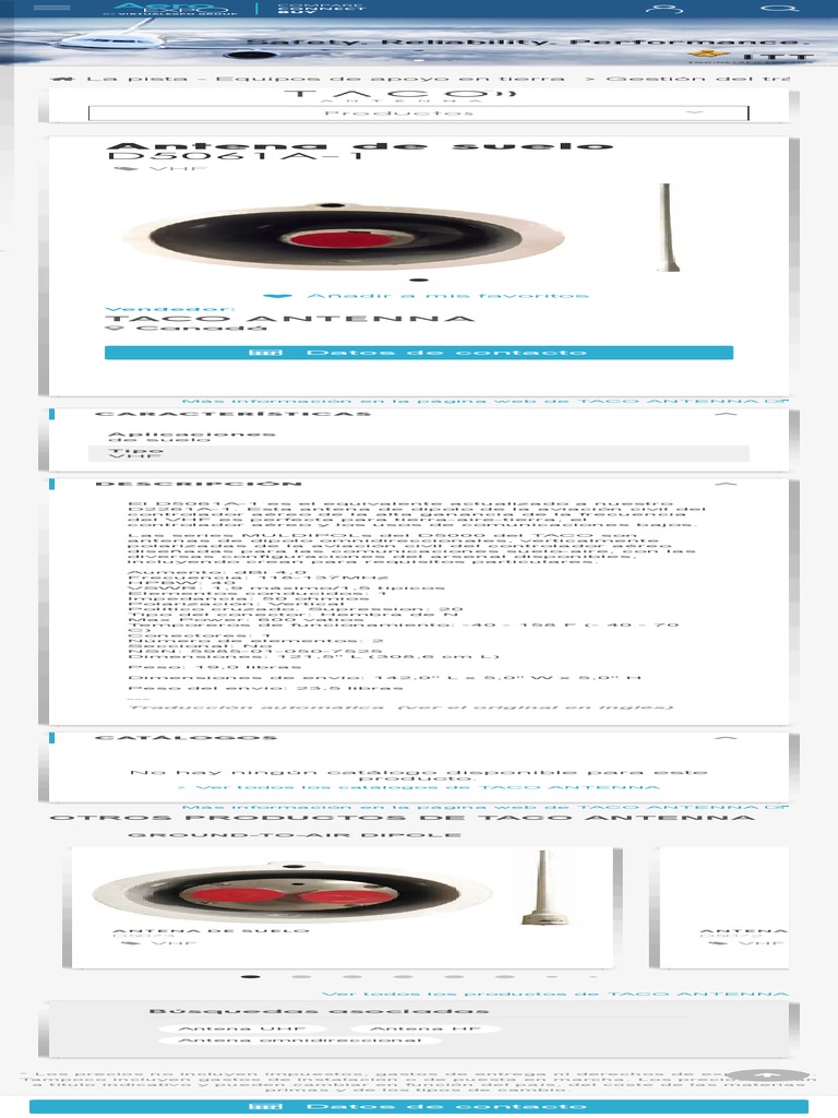 Antena de Suelo - D5061A-1 - TACO ANTENNA - VHF | PDF | Antena (Radio ...