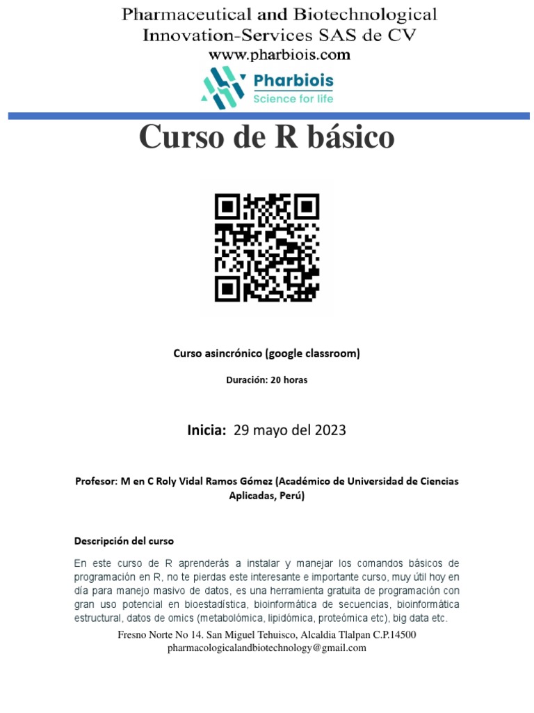 Curso de R básico-2023B | PDF | Estadísticas | Bioinformática