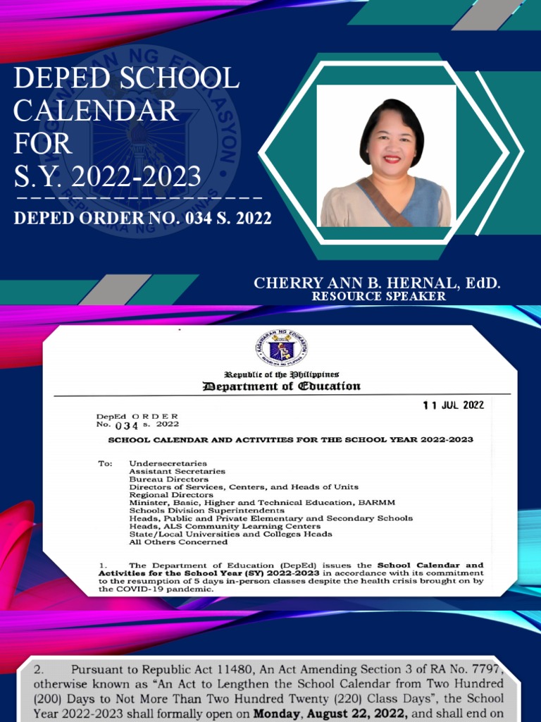 School Calendar and End of School Year Rites - SY 2022-2023 | PDF ...