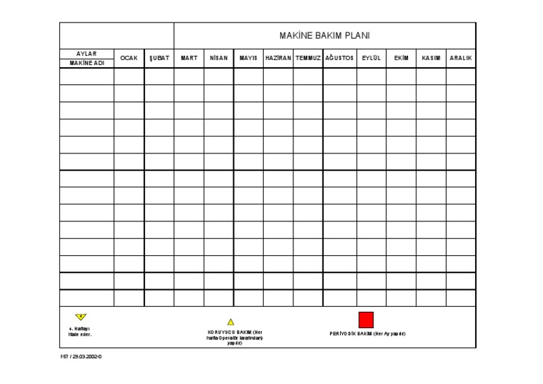 F57 Makine Bakim Plani | PDF