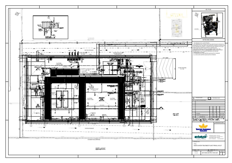 Bat DWG DD PR 01 WW 2201 r1 WWTP Piping Layout | PDF