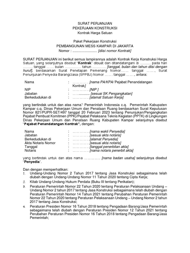 Surat Perjanjian MESS JAKARTA | PDF
