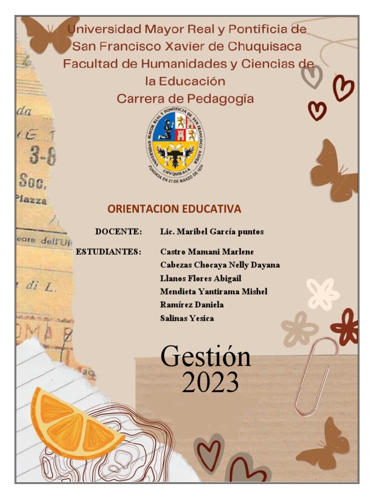 CARATULA ORIENTACION EDUCATIVA | PDF