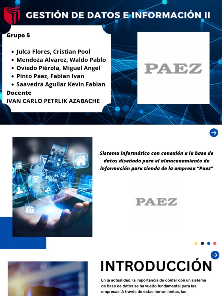 Sistema Informático Con Conexión A La Base de Datos Diseñada para El Almacenamiento de ...