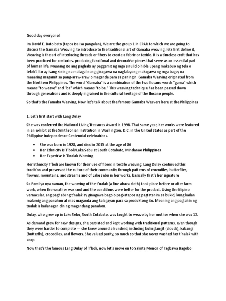 GAMABA Weaver | PDF | Weaving | Textiles