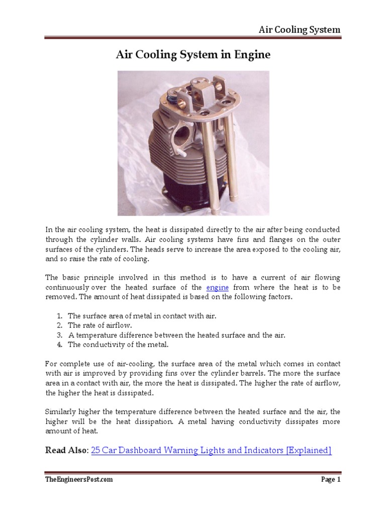 Air Cooling System | PDF | Vehicle Technology | Physical Sciences