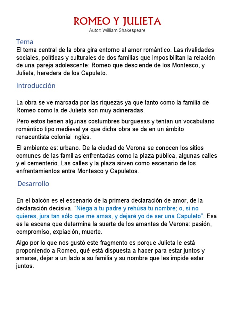 ROMEO Y JULIETA | PDF