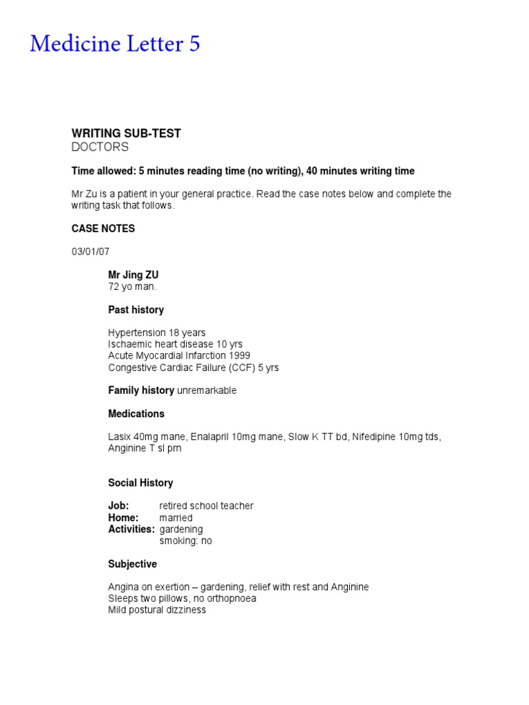 oet_writing_tasks_final-12-14 | PDF | Heart | Coronary Artery Disease