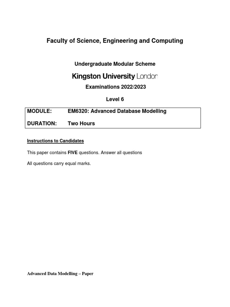 Advanced Data Modelling Paper | PDF | Database Index | Databases Advanced Data Modelling Paper | PDF | Database Index | Databases