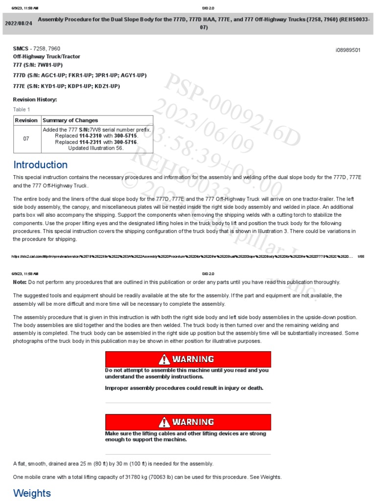 Assembly Procedure of The Truck Os Mcoal Mining Body Part2 | PDF ...