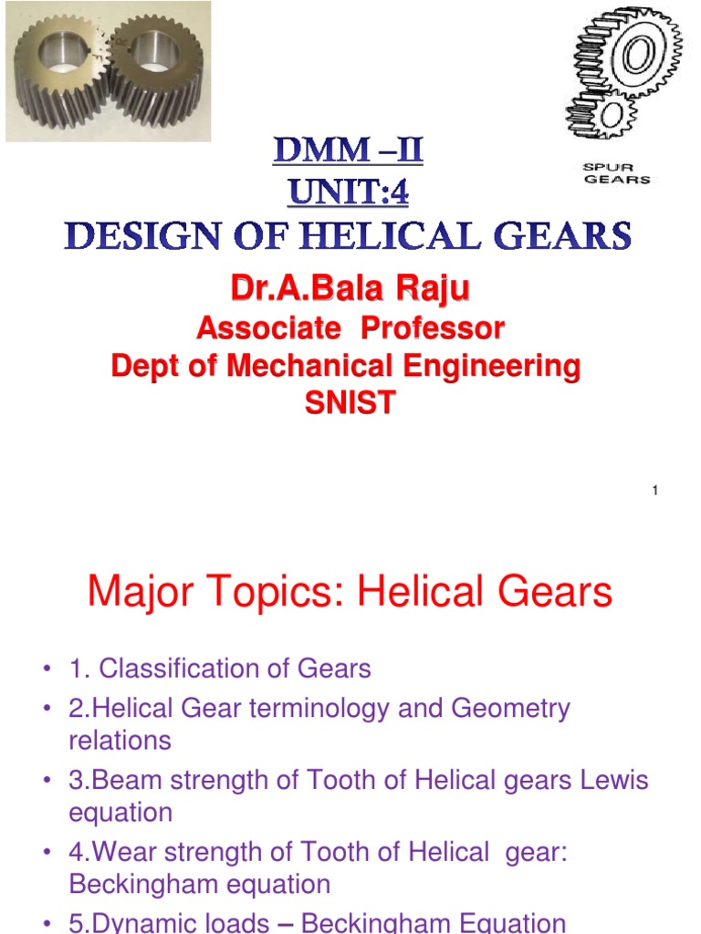 Helical Gear Design Fundamentals | PDF | Gear | Classical Mechanics