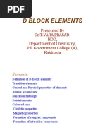D and F Block Elements JEE Notes | PDF