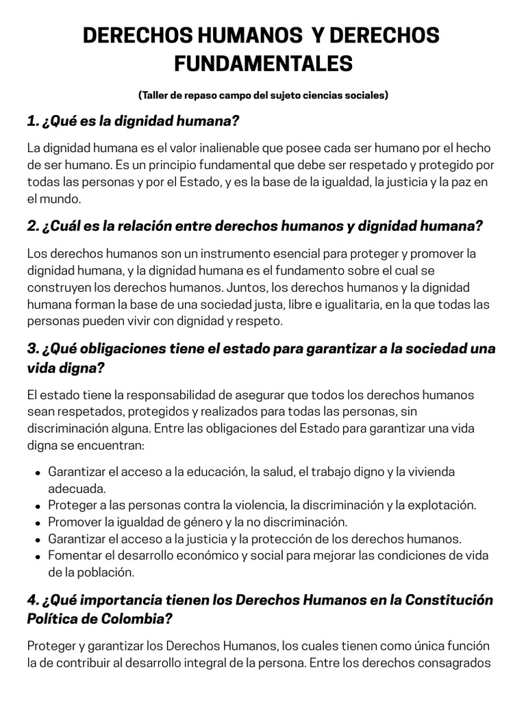 Derechos Humanos y Derechos Fundamentales | PDF | Ciencias sociales