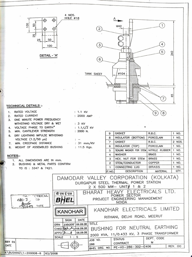 2 Mva Bushing Neutral Earthing | PDF | Insulator (Electricity) | Power (Physics)