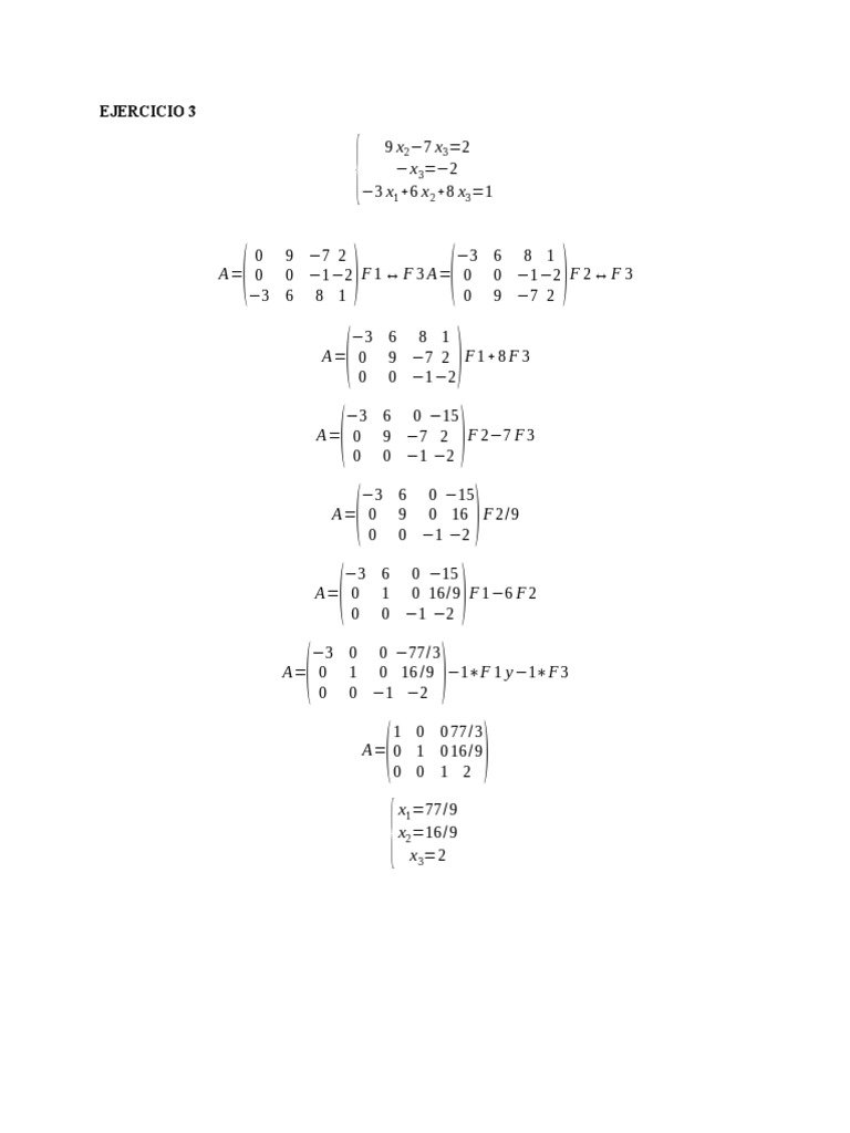 Algebra Matrices Deber | PDF