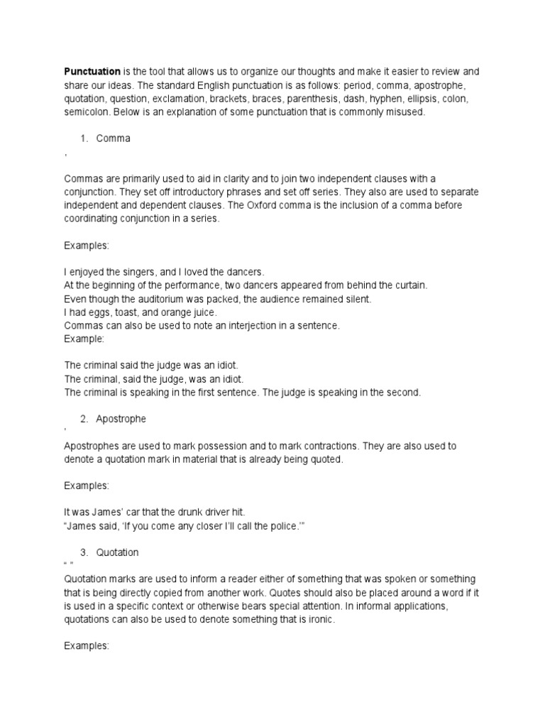 Punctuation Marks | PDF | Comma | Punctuation Punctuation Marks | PDF | Comma | Punctuation